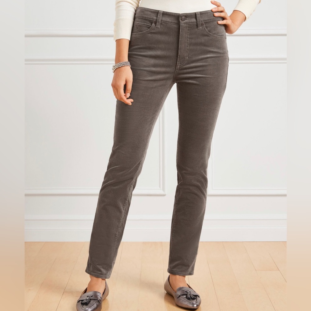 Talbots Stretch Corduroy 14p Straight Leg Pants - Gem